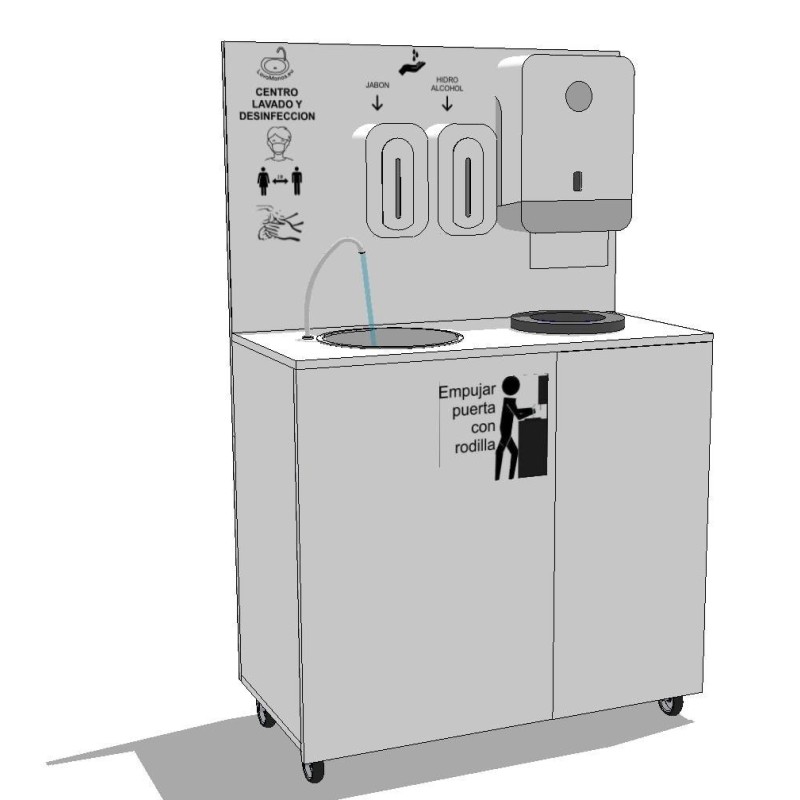 Portable and autonomous hand washing and disinfection center