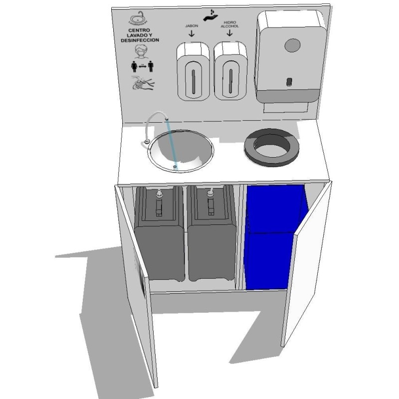 Portable and autonomous hand washing and disinfection center