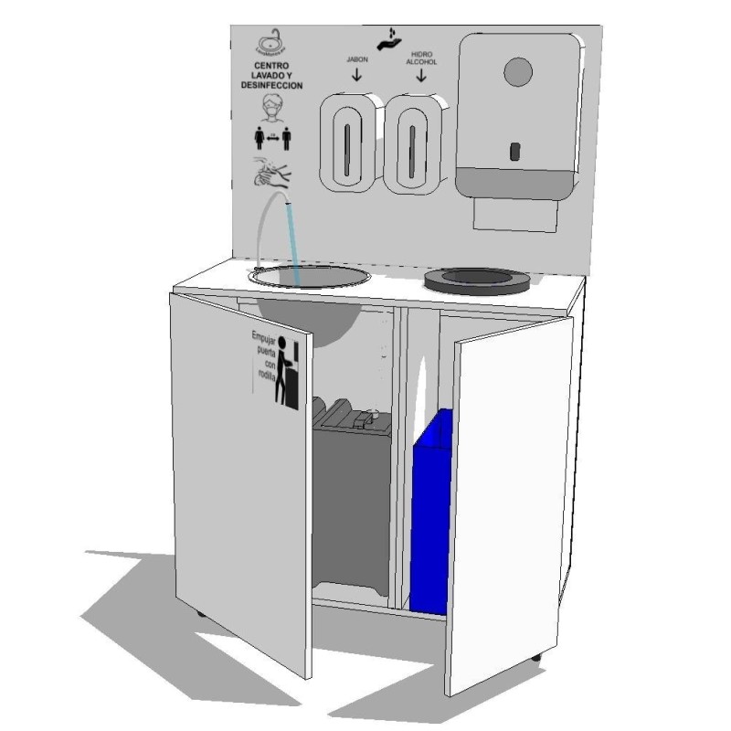 Portable and autonomous hand washing and disinfection center